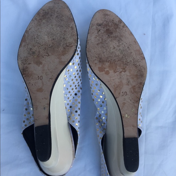 Andre Assous | Shoes | Andre Assous White Fabric Sling Back Wedge Shoe ...